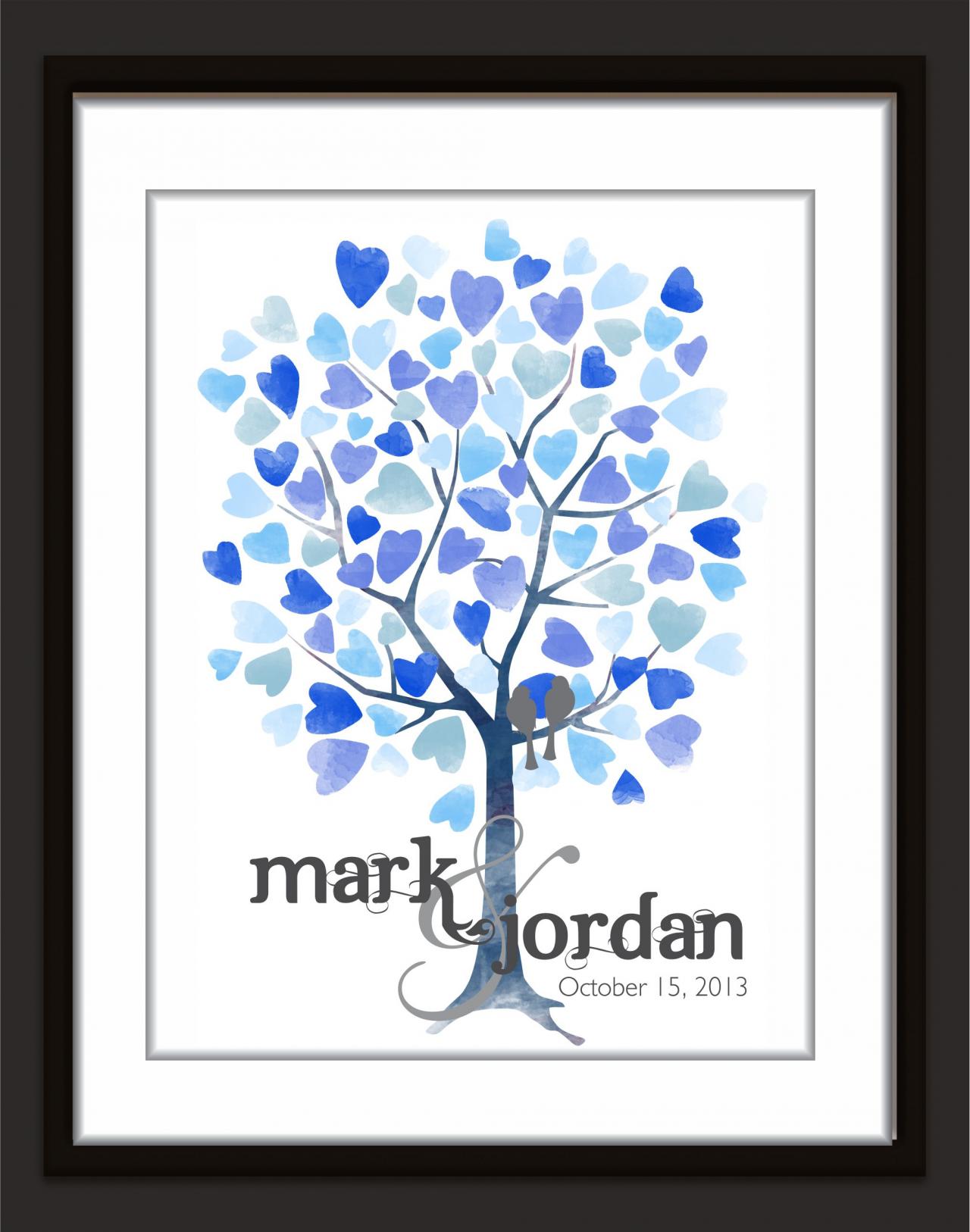 Wedding Signature Tree 16x 20 75 Signatures Wedding Guest Book ...