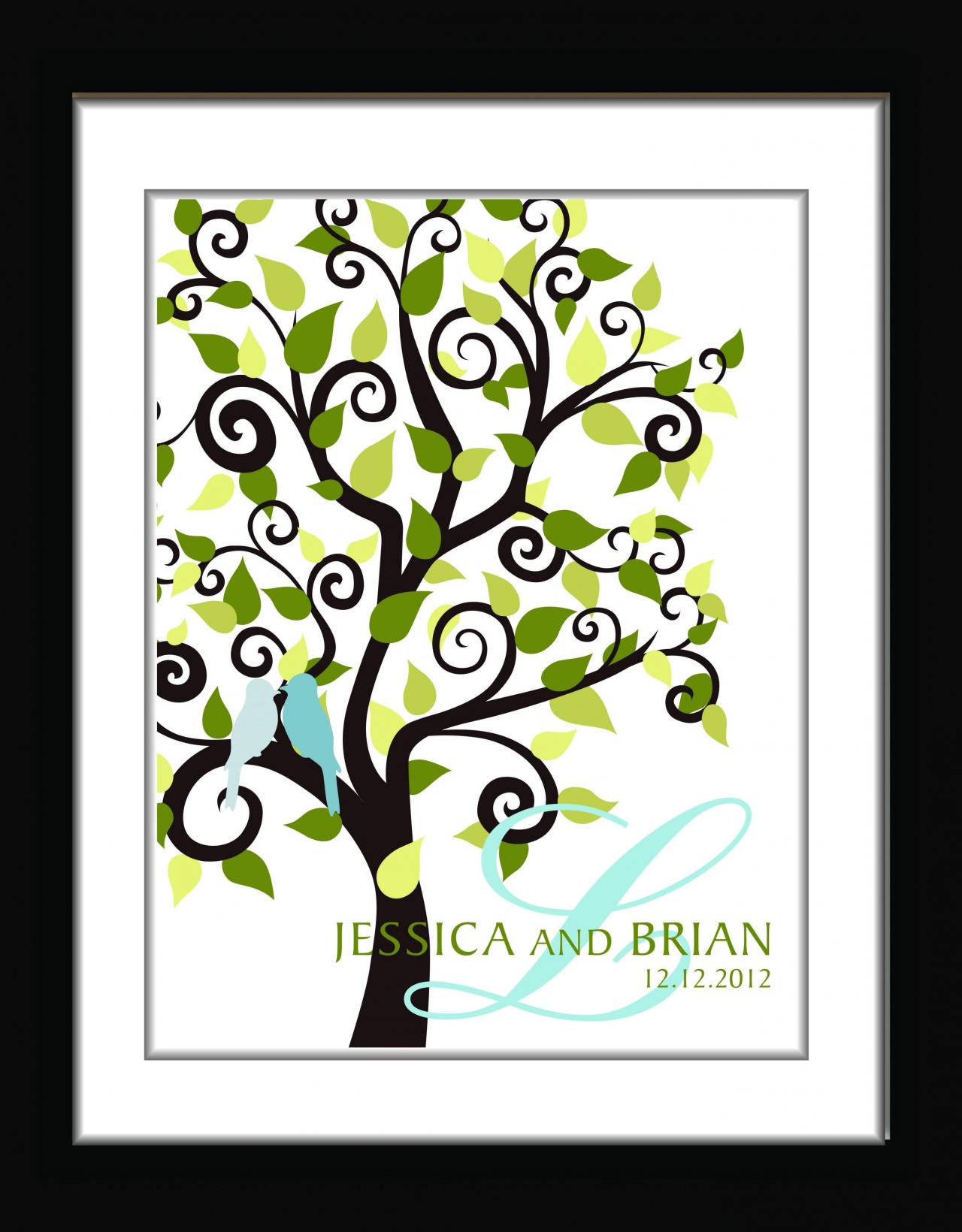 Personalized Wedding Signature Tree 18x24 100 Signatures, Wedding Guest ...