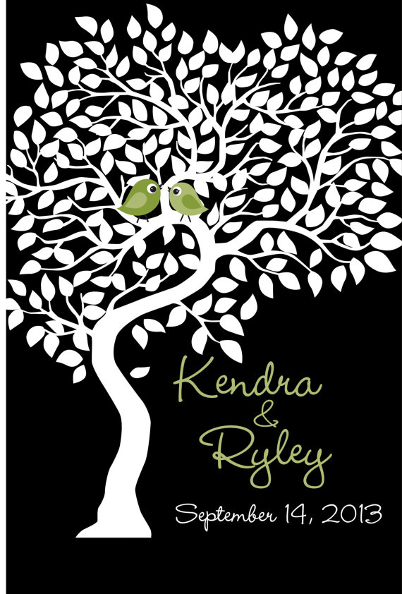 Custom Wedding Signature Tree 24x36 Signatures- Wedding Guest Book ...