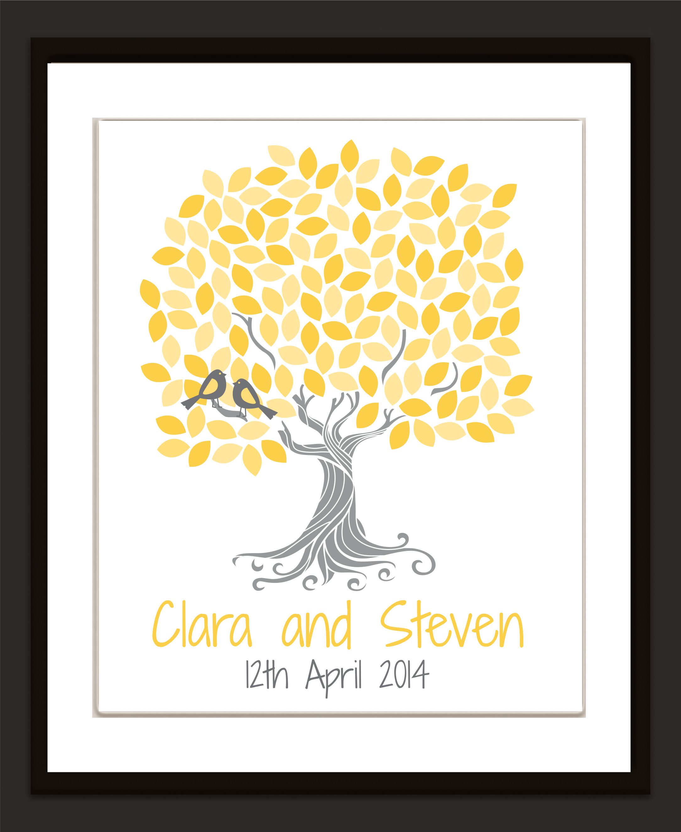Personalized Wedding Signature Guestbook Tree 16x20 on Luulla
